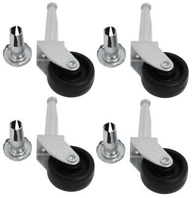 4 x 31mm Swivel Castor Wheels Trolley Furniture Caster Black Peg Fixing ...