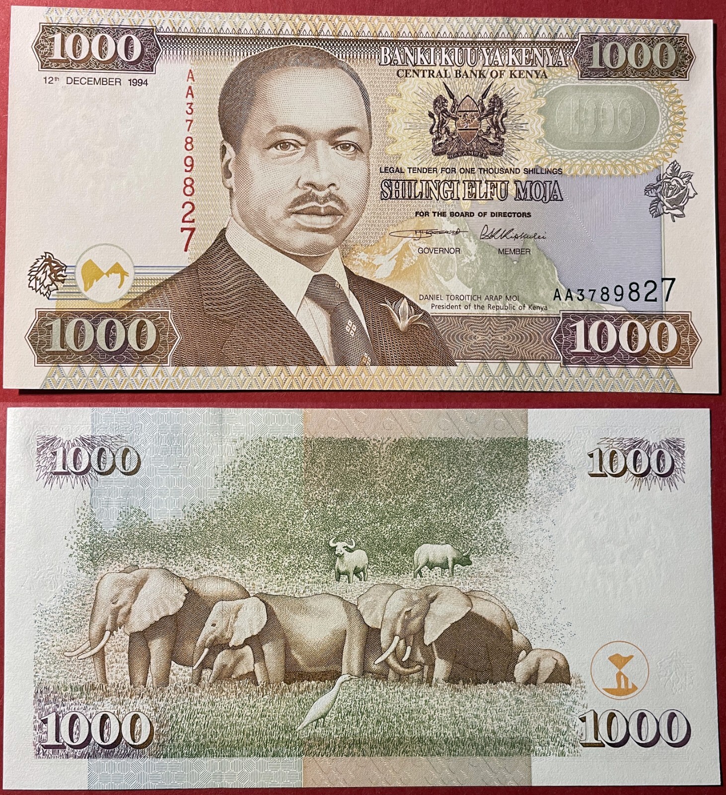 Kenya 1994 1000 Shillings Elephants P-34a GEM UNC No2 - US-Seller | eBay