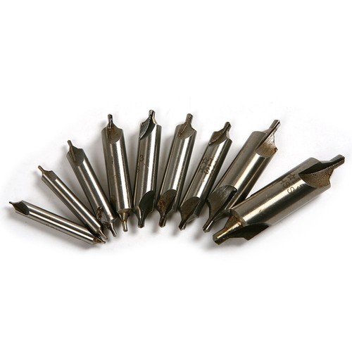 9Pcs/Set Lathe Mill 2 Edges HSS 120° B-Type Center Drill Metalworking ...
