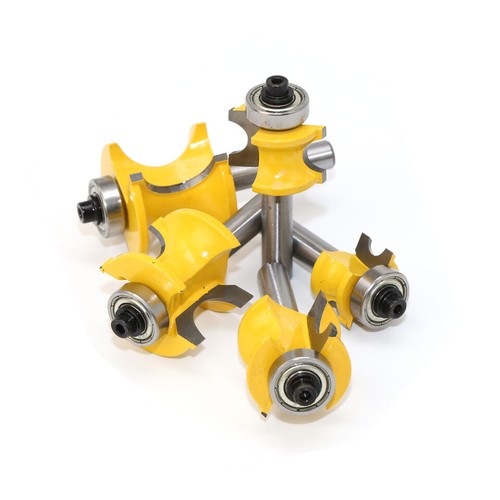 8mm Shank Bullnose Router Bit Set Bead Edge Moulding Profile Dowels ...