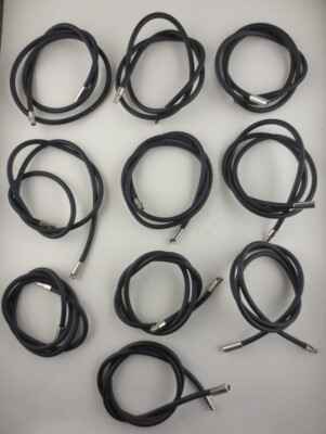 LOT OF 10 Black Plastic Chord Necklaces Locking Clasp 18" Long | eBay