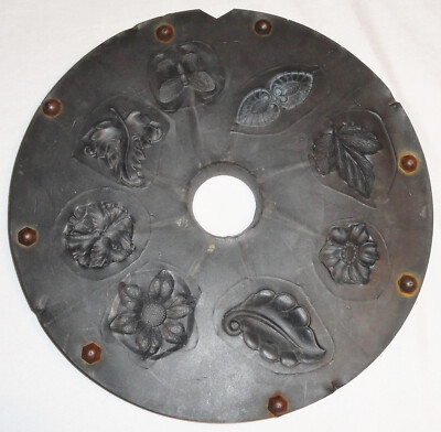 Vintage 9” Rubber Spin Casting Mold Botanical Flowers Leaves Brooches ...