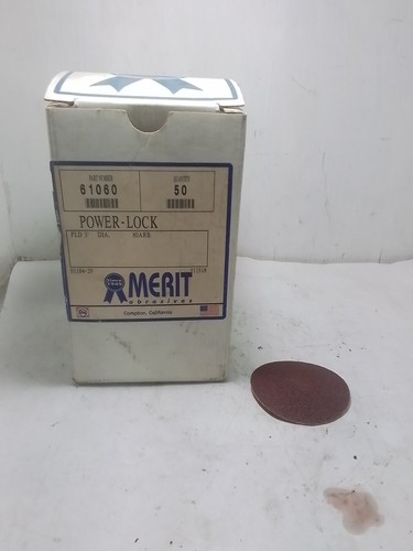 NOS Merit® Power-Lock 3 inch Sanding Disk 80 Grit Box of 50. Part ...