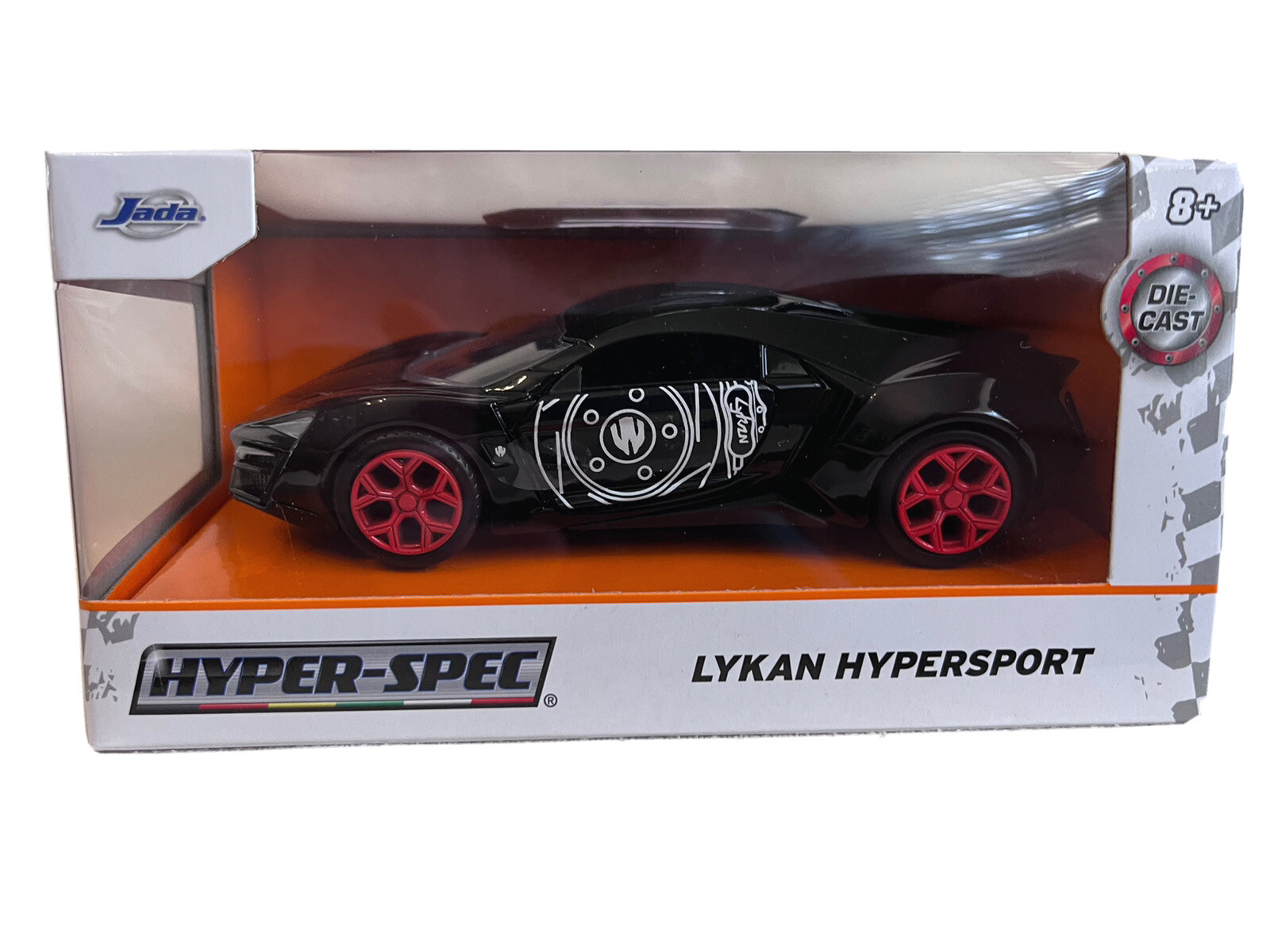 Jada Die-Cast Hyper-Spec BLACK LYCAN HYPERSPORT Red Rims NEW IN BOX ...
