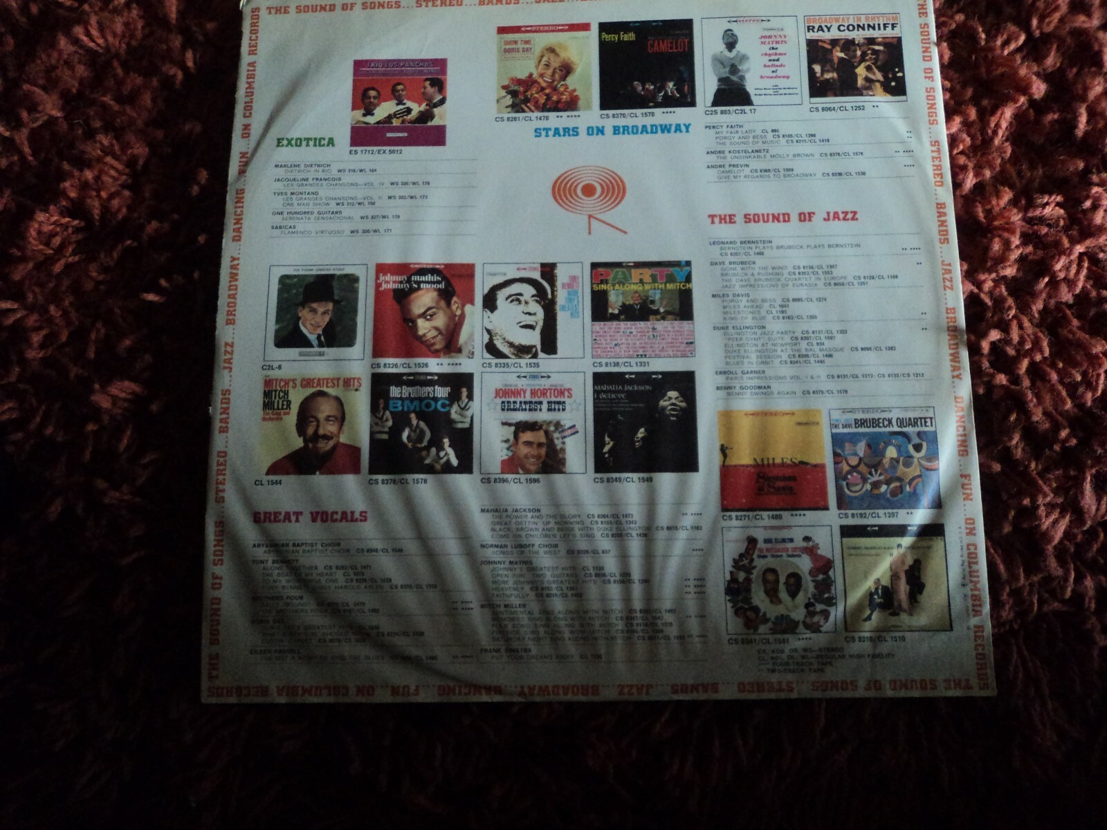 12" RECORD INNER SLEEVE.X 1. US CBS records VERY RARE - GOOD | eBay