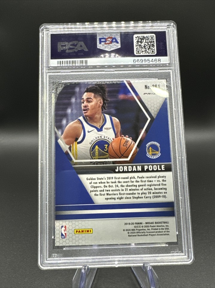 Jordan Poole Rookie Card PSA 10 NBA Debut 2019 Mosaic #261 Golden State ...