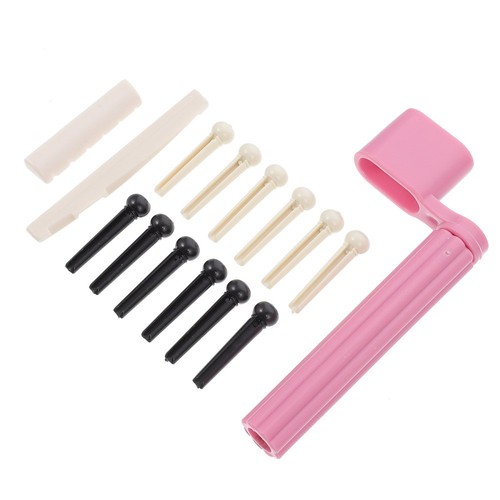 Guitar Accessory Set String Winder for Acoustic Bridge Pin Saddle Pegs ...