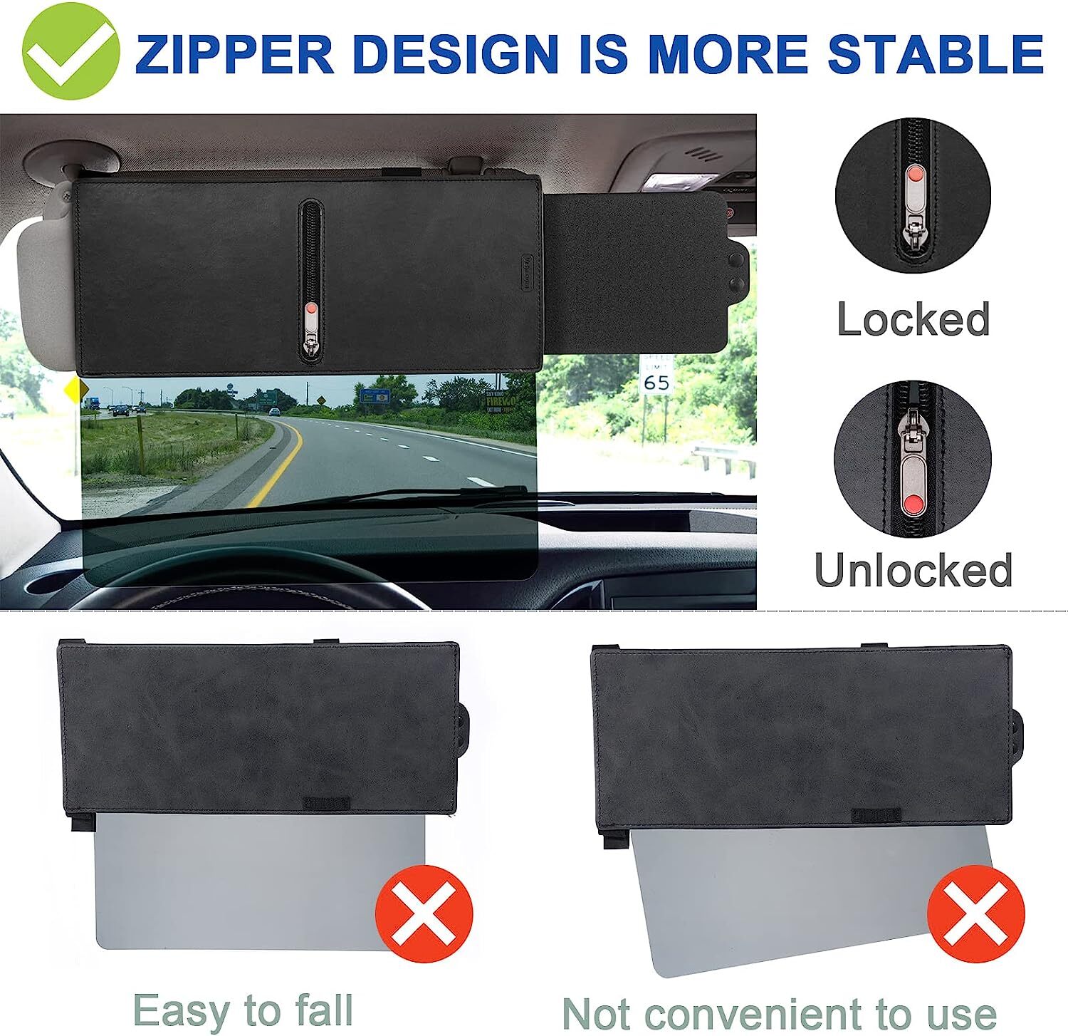 Car Sun Visor Sunshade Extender Anti-Glare Sun Blocker Extender Window ...