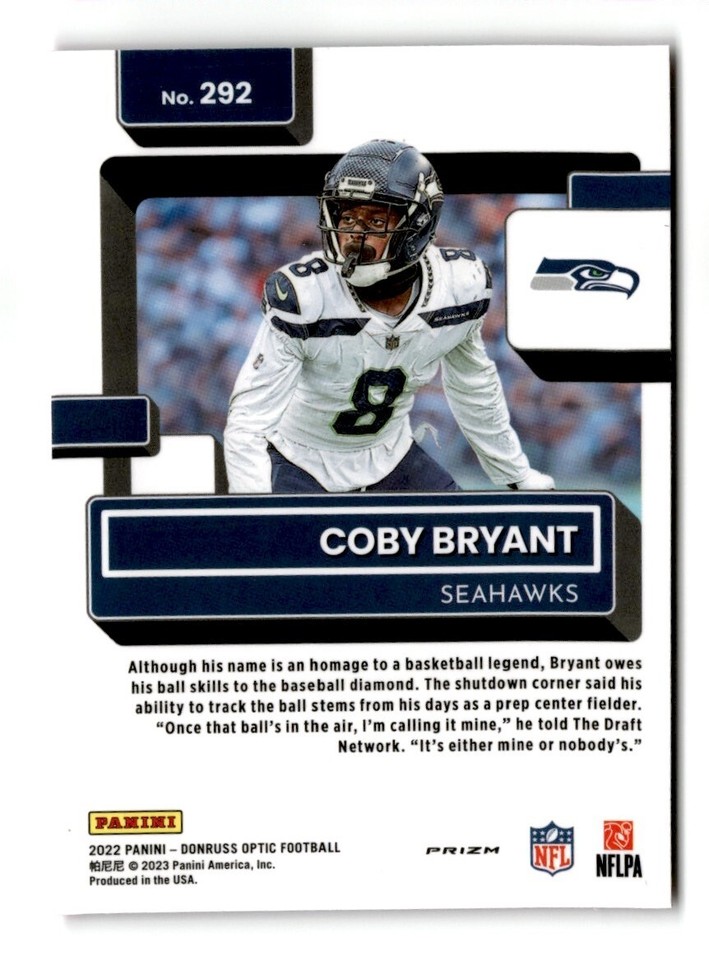 2022 Donruss Optic Pink Holo Coby Bryant Rookie Seattle Seahawks #292 ...