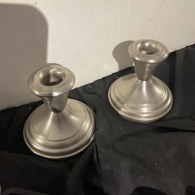 Provincetown Pewterlite F.B. Rogers Pewter Candle Stick Holders ...