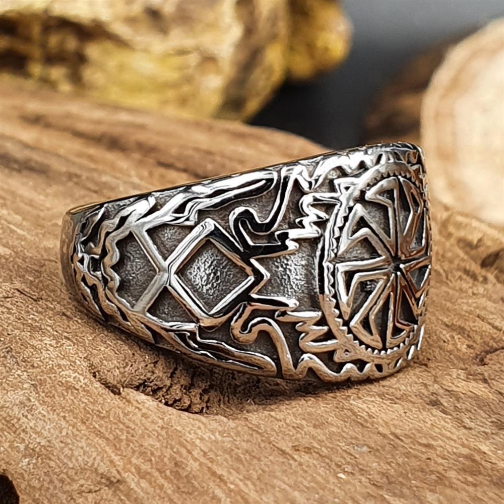 Slawischer Kolovrat Ring "PERUN" aus Edelstahl | eBay