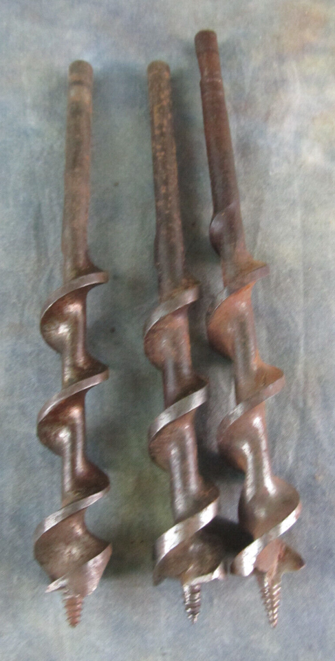 3 Vintage Wood Auger Drill Bits 7-7 3/4"Long Size 7/8" Bits | eBay