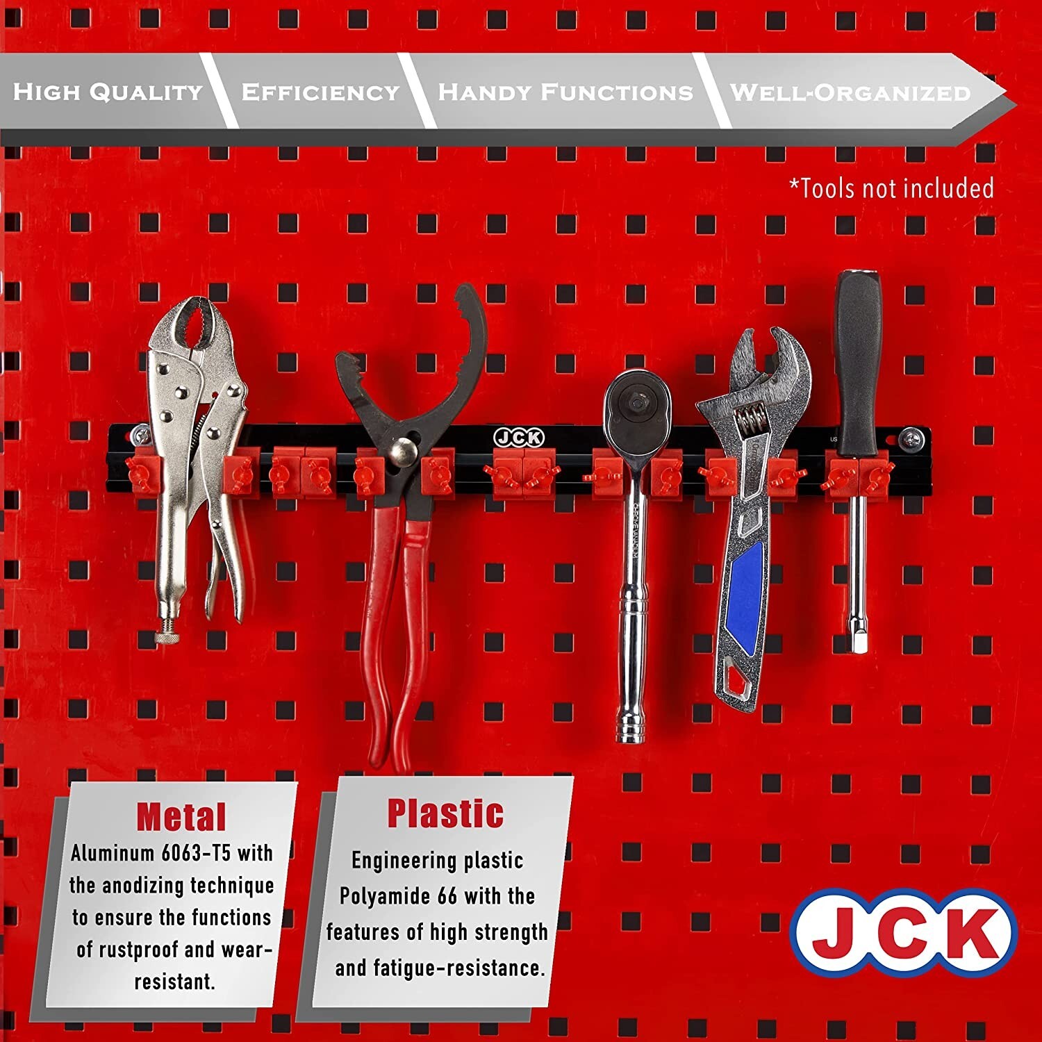 JCK Aluminum Multi-Purpose Tool Organizer such as screwdrivers, hammer ...