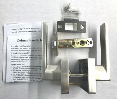 New Door Column Handle Set Stainless Steel Adjustable Backset | eBay