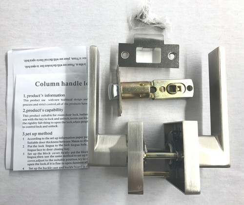 New Door Column Handle Set Stainless Steel Adjustable Backset | eBay