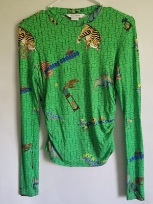 Women's Revivo Green Multi Colored Top Oriental Pattern Sz6 Pullover | eBay