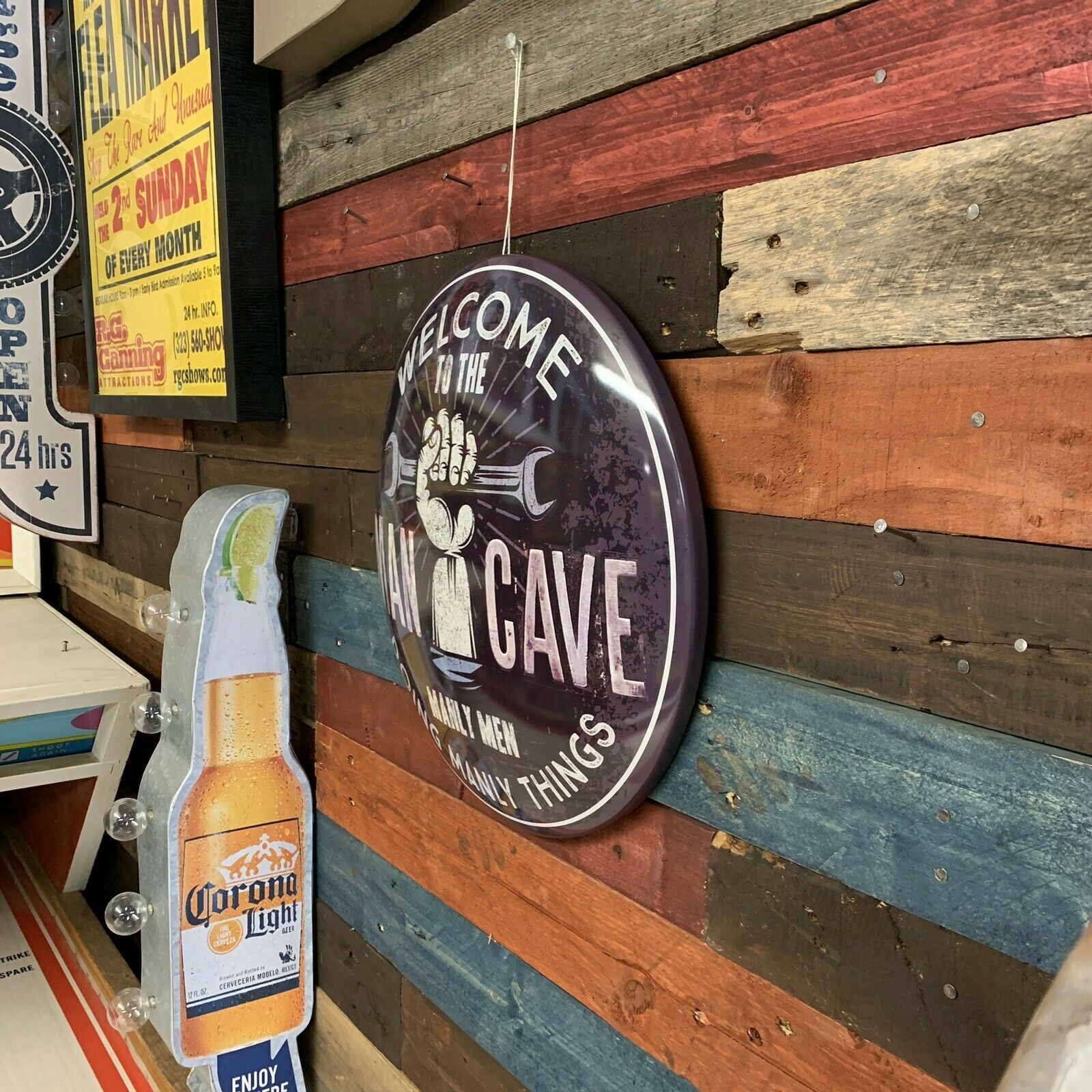 Man Cave Dome Round Metal Sign Bar Man Cave Garage Wall Decor | eBay