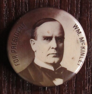 Vintage WILLIAM McKINLEY Presidential Campaign Photo Pinback Button | eBay