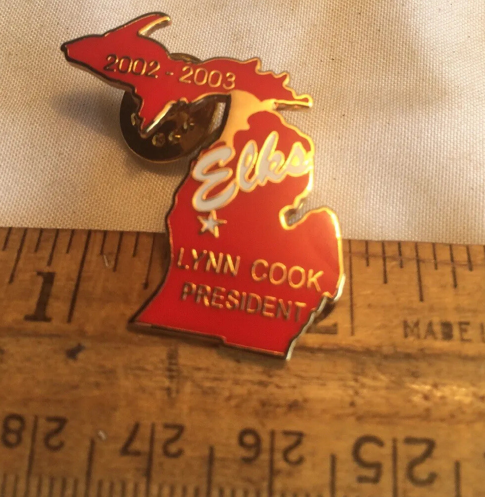 BPOE Elks Pin, Michigan State Elks Association, Lynn Cook, President ...