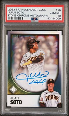 2023 Topps Transcendent Juan Soto Auto PSA 10 #JS Icons Chrome Gold #01 ...