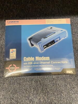 Linksys BEFCMU10 Black Blue Wired Cable Modem with USB and Ethernet ...