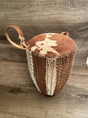 Vintage, African Animal Skin Hide Djembe Drum Bongo Traditional Hand ...