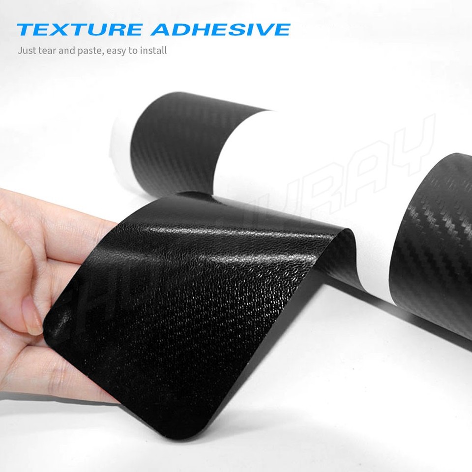 1pcs Carbon Fibre 5D Car Door Sill Scuff Protector Plate Sticker Black ...