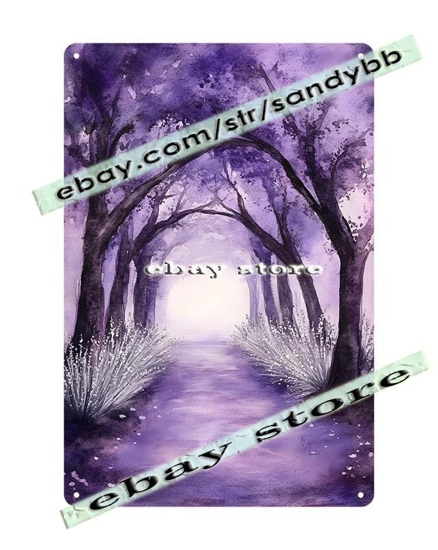 Purple Tunnel Tin Sign Forest Gate fantasy wonderland | eBay