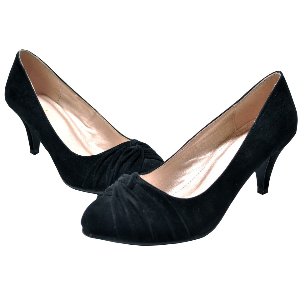 New women's shoes classic casual simple work pumps suede like high heel ...