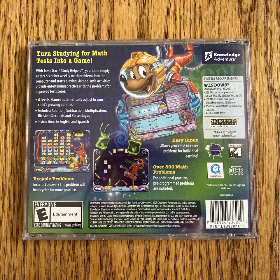 Knowledge Adventure Jumpstart Study Helpers Math Booster 1st-5th Grades ...