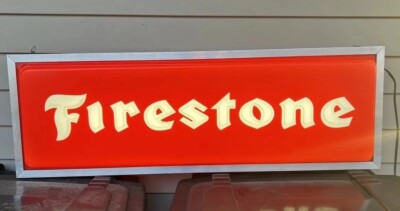 FIRESTONE Tires 3’ X 1’ Double Sided Dealer Sign Lighted | eBay