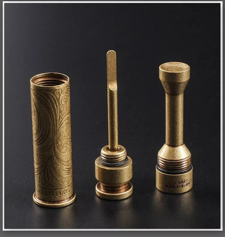 3 In 1 Smoke Pipe Vintage Tamper Brass Pick Tool Tamp Tamper Pipe ...