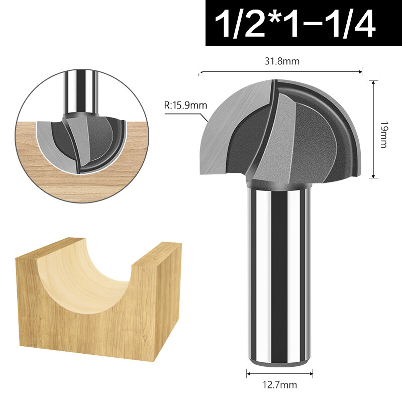 Ball End Router Bit Round Milling Cutter TCT Carbide Cutter 1/4" 1/2 ...