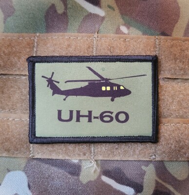 UH-60 BLACKHAWK Helicopter OD Green Hook Back Military Patch for Cap, Bag, etc. | eBay