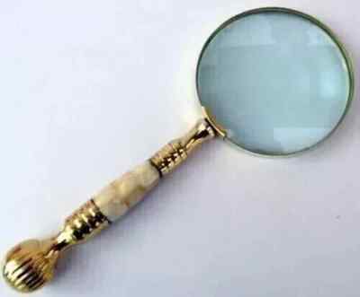 Brass Magnifying Glass Handheld Antique Magnifier Handle Vintage ...