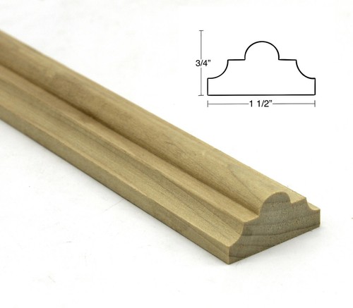3/4" x 1 1/2" Poplar (Paint Grade) Hardwood Panel Molding, Decorative ...