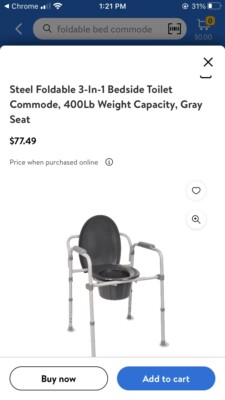 Equate Foldable Bedside Commode | eBay