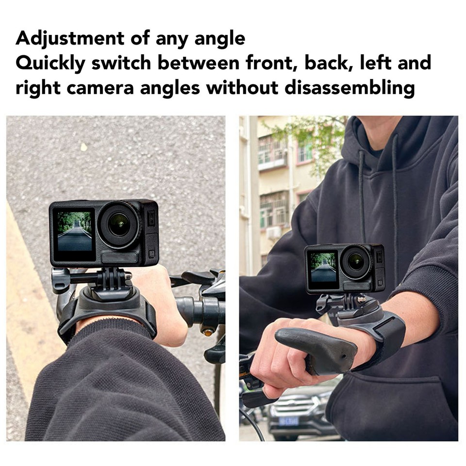 360° Rotating Wrist Strap Mount PC TPE Nylon Action Camera Hand Strap ...