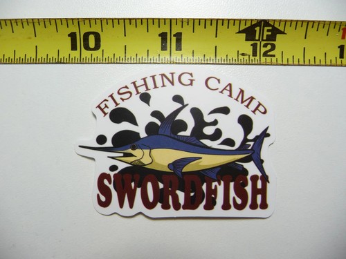 FUN FISHING CAMP SWORDFISH FISH SMALL STICKER DECAL OUTDOORS BOATING ...