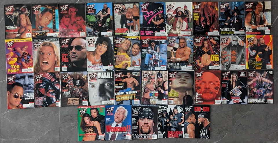WWF Magazine Lot 1999 2000 2001 Complete Year 2002 RAW Attitude Era WWE ...