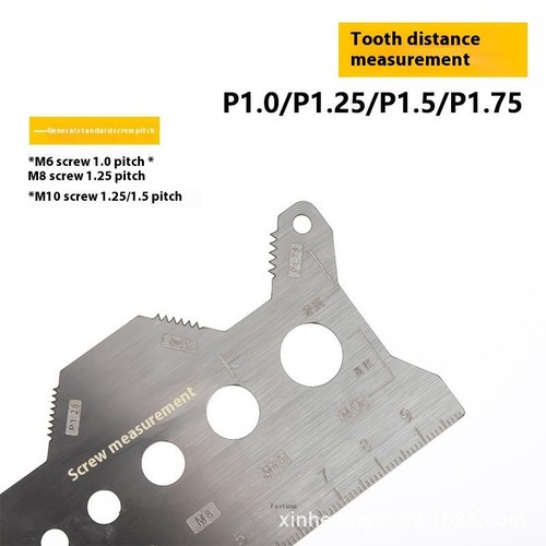 Stainless Steel Measuring Card Ruler Tools For Screw Bolt Length Pitch ...