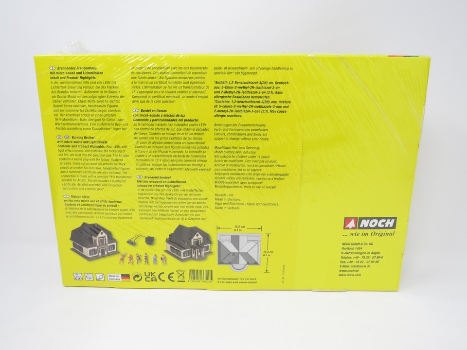Noch HO 66507 Burning Brothel Lighted LED Fire Effect Sound Figures ...