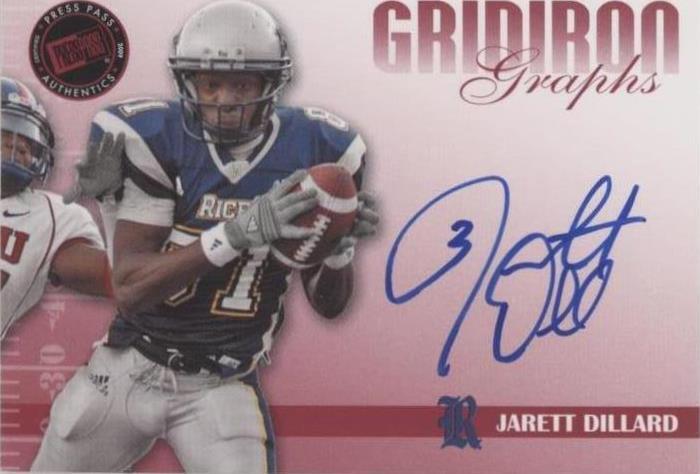 2009 Press Pass Signature Edition - Gridiron Graphs Jarett Dillard #GG ...