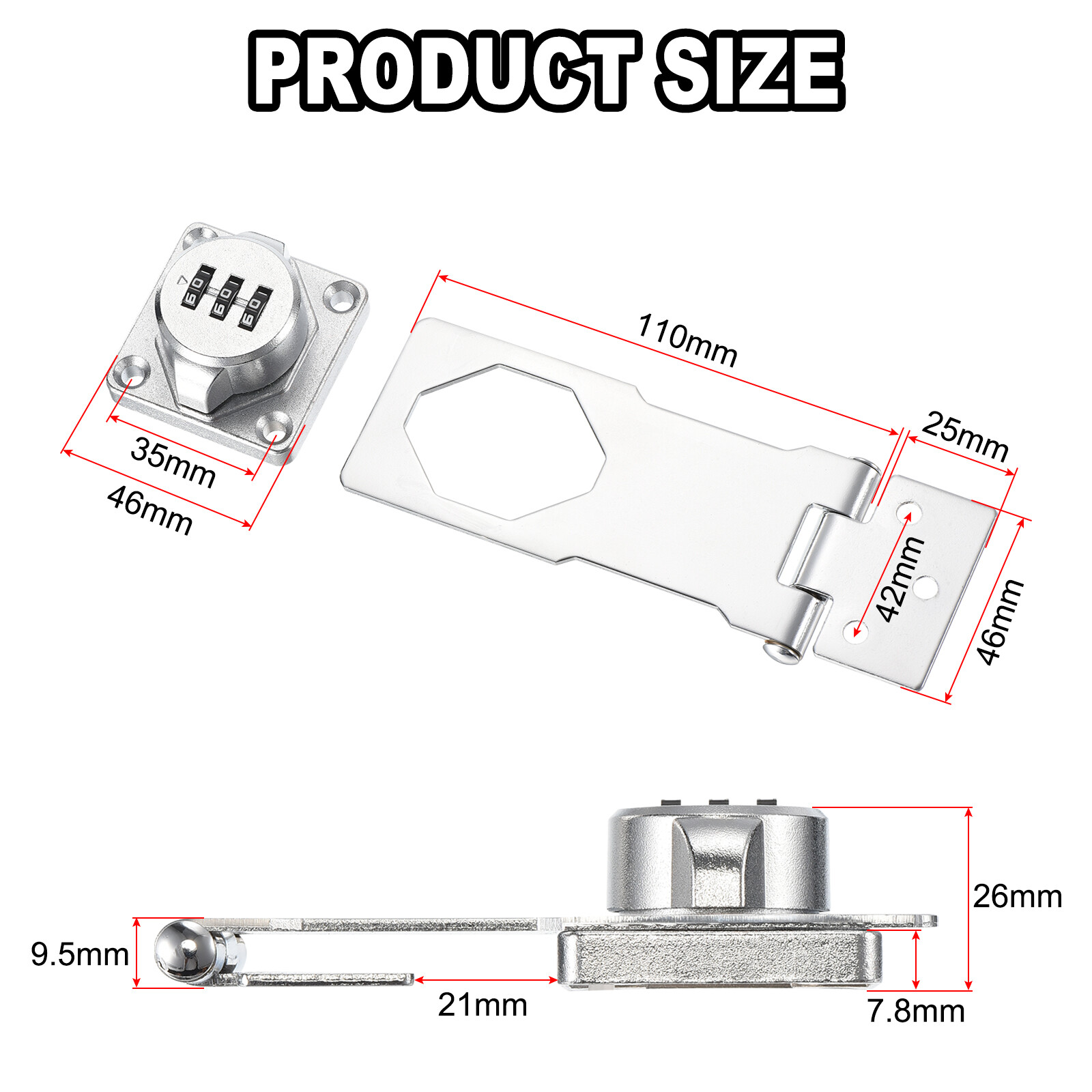 Password Hasp Locks, Cabinet Door Combination Lock, Barn Door Lock ...