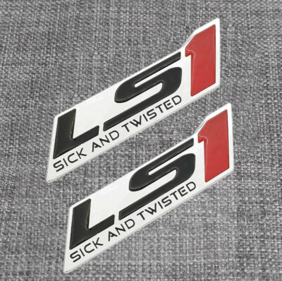 For LS1 Sick and Twisted Emblem Engine Fender Trunk Dash Badge - 2Pc | eBay