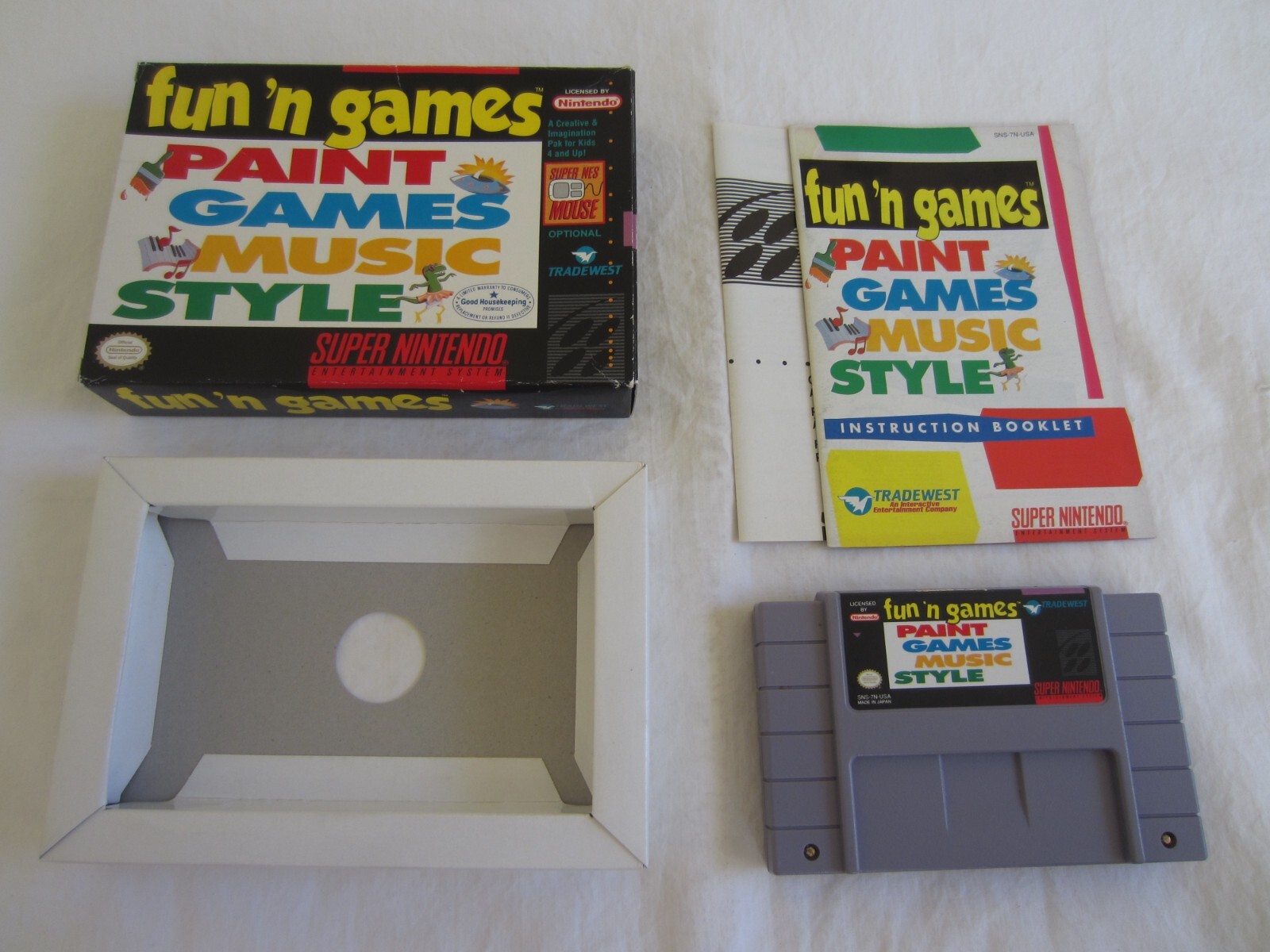 Fun 'n Games (SNES) Super Nintendo CIB Complete Box 1994 Tradewest RARE ...