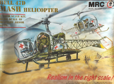 MRC 1:35 Bell 47D MASH H-13 Sioux USMC/Army Helicopter Model Kit #BA102 ...
