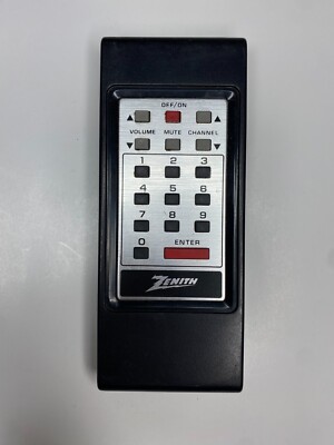 Zenith 343 14-952C Vintage CRT TV Remote Control, Black / Silver - OEM ...