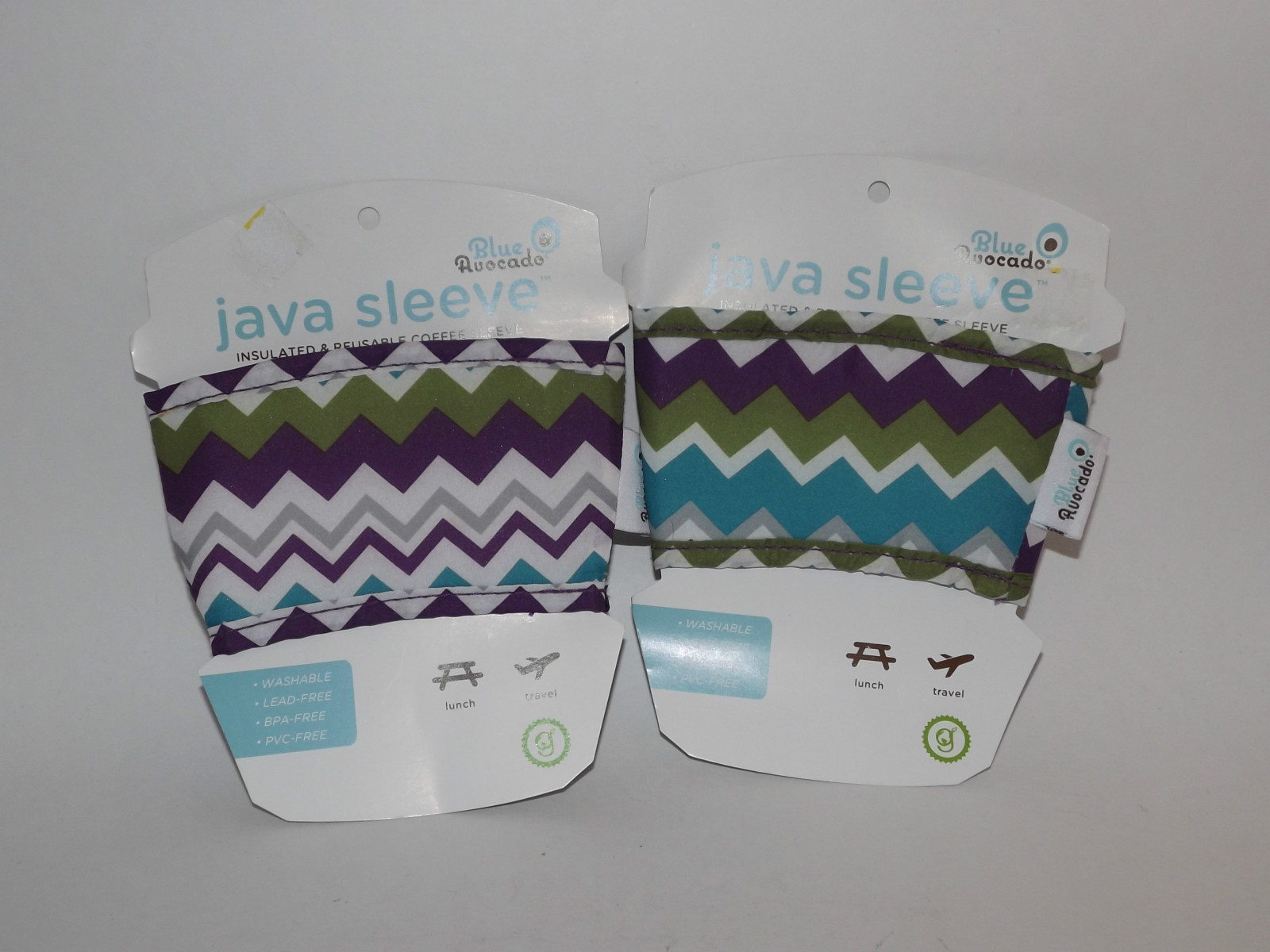 2 Blue Avocado Java Sleeve Reusable Insulated Coffee Sleeve Wrap Holder ...