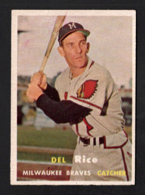 1957 Topps Baseball Card #193 Del Rice Milwaukee Braves VG *b | eBay
